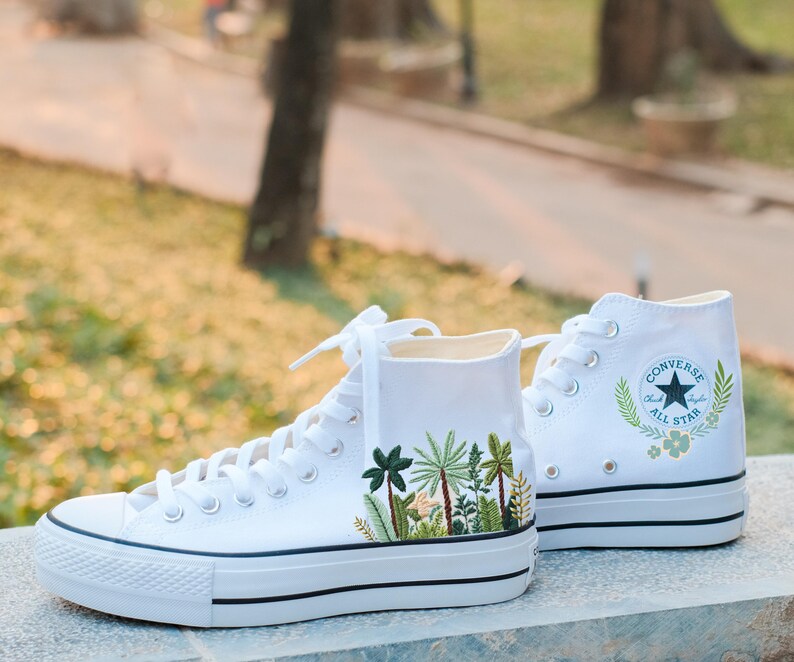 Custom Converse Chuck Taylor Tropical Embroidered Converse Shoes ...