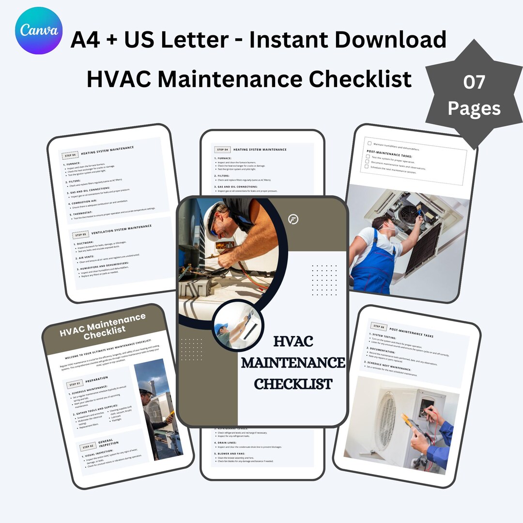 Hvac Maintenance Checklist, Ventilation System Maintenance List, Home ...
