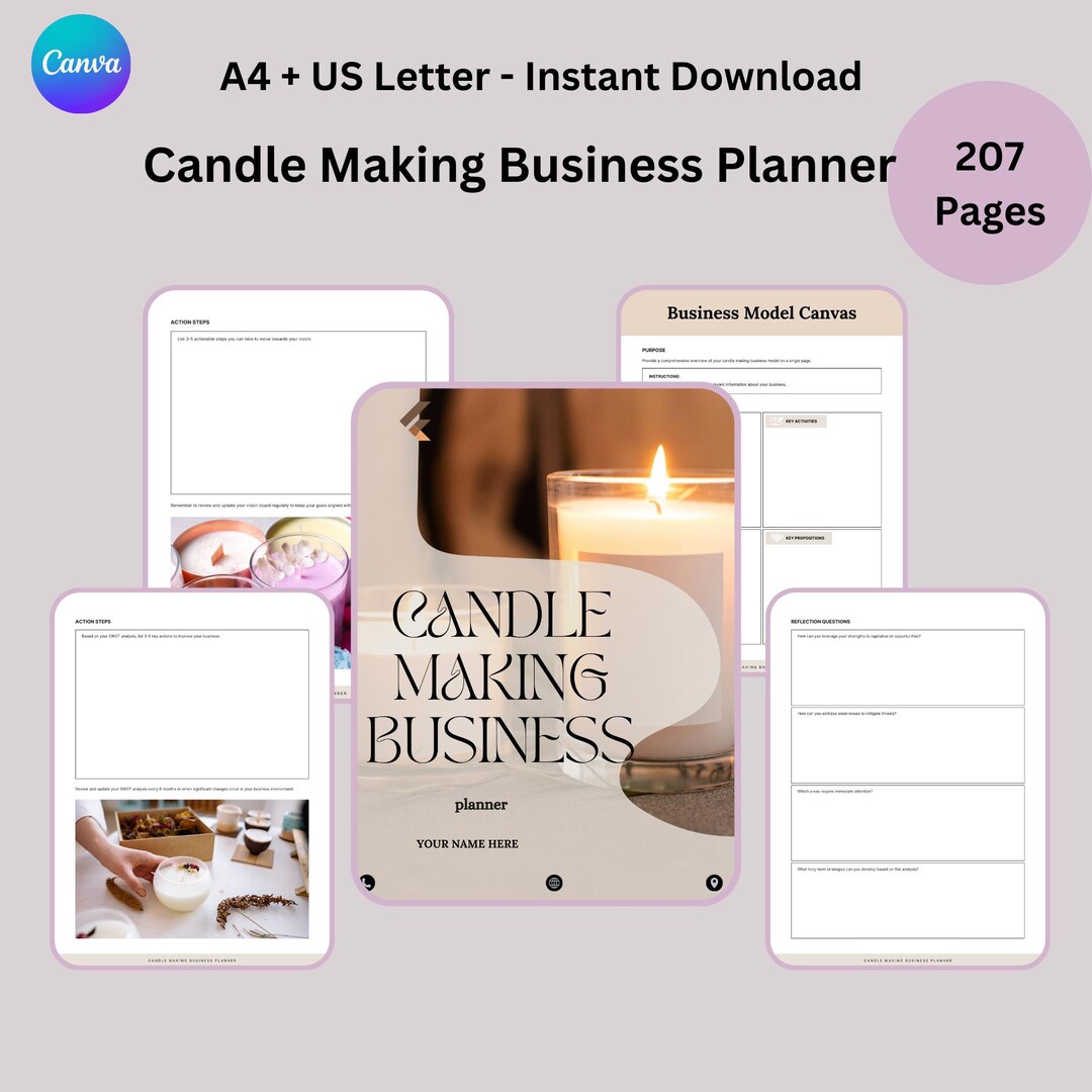 Candle Making Business Planner, Craft Business Marketing Planner ...