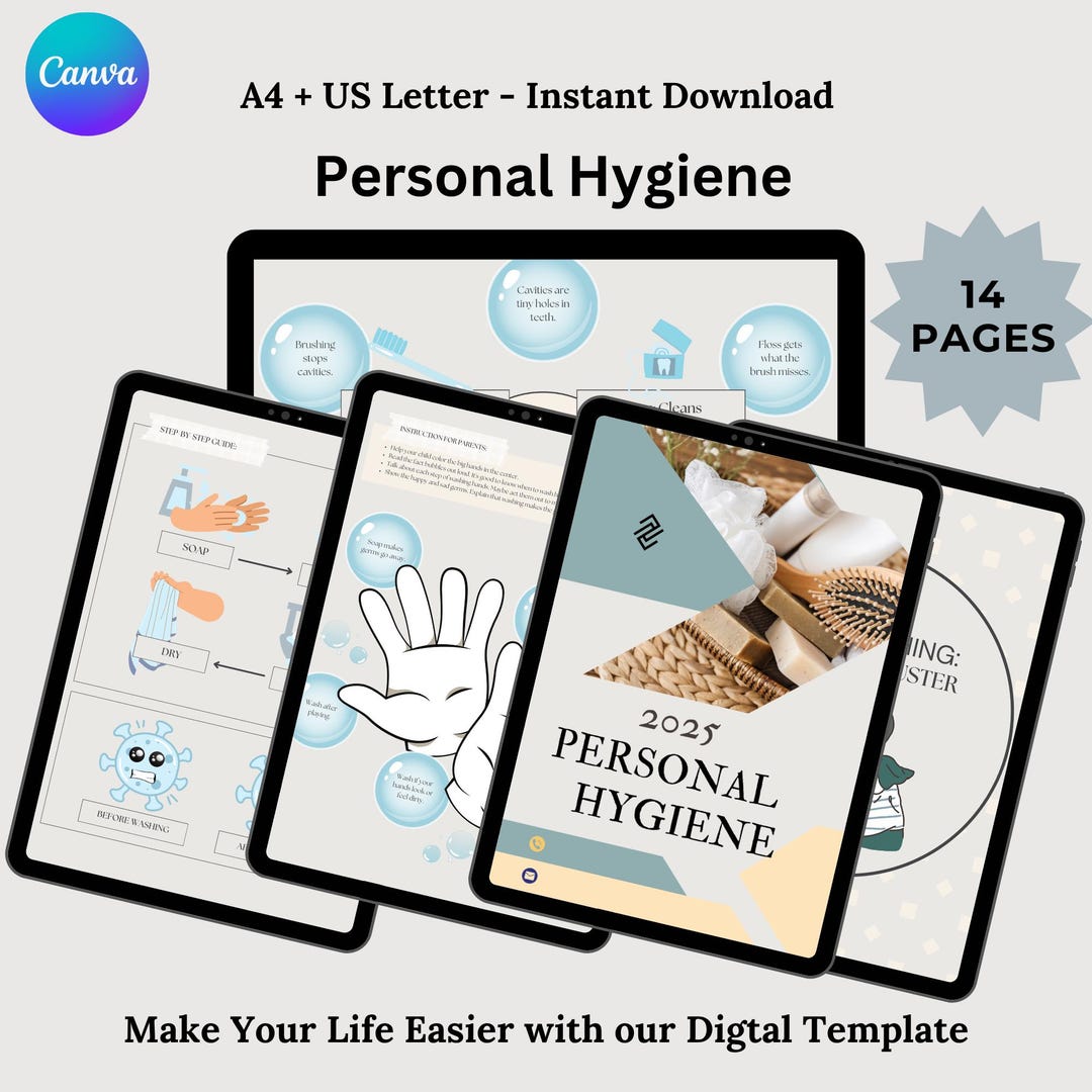 Personal Hygiene Tracker, Daily Routine Brushing Teeth Cards, Wash Your ...