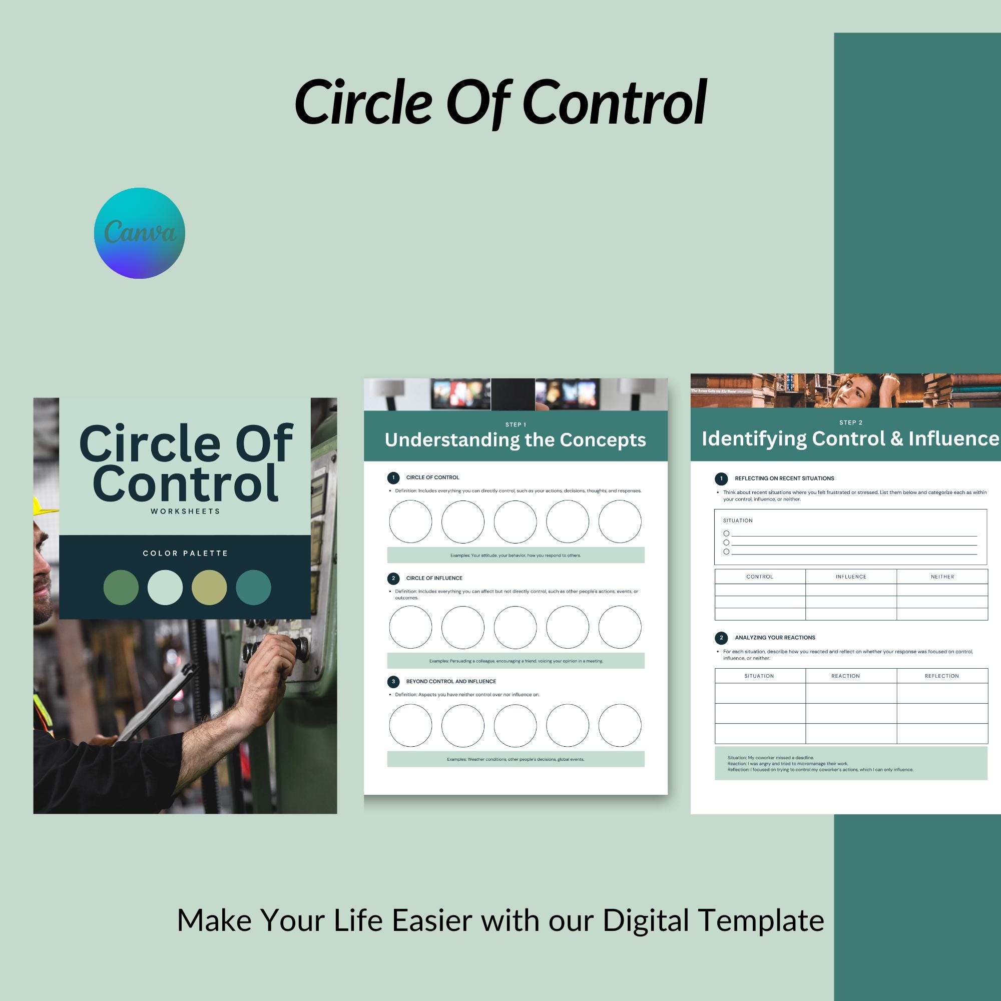 Circle of Control Worksheet, Printable Zones of Regulation Worksheet ...