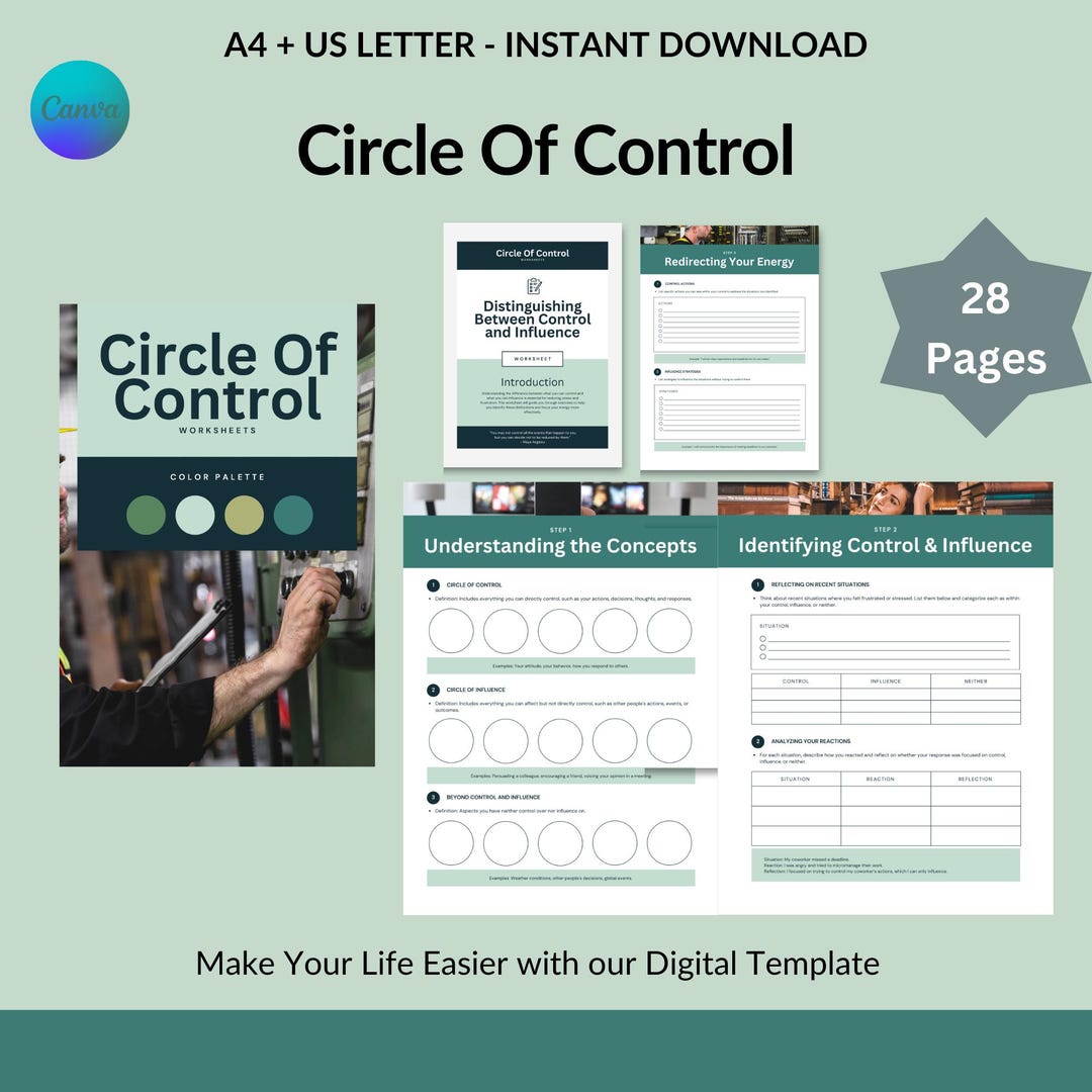 Circle of Control Worksheet, Printable Zones of Regulation Worksheet ...