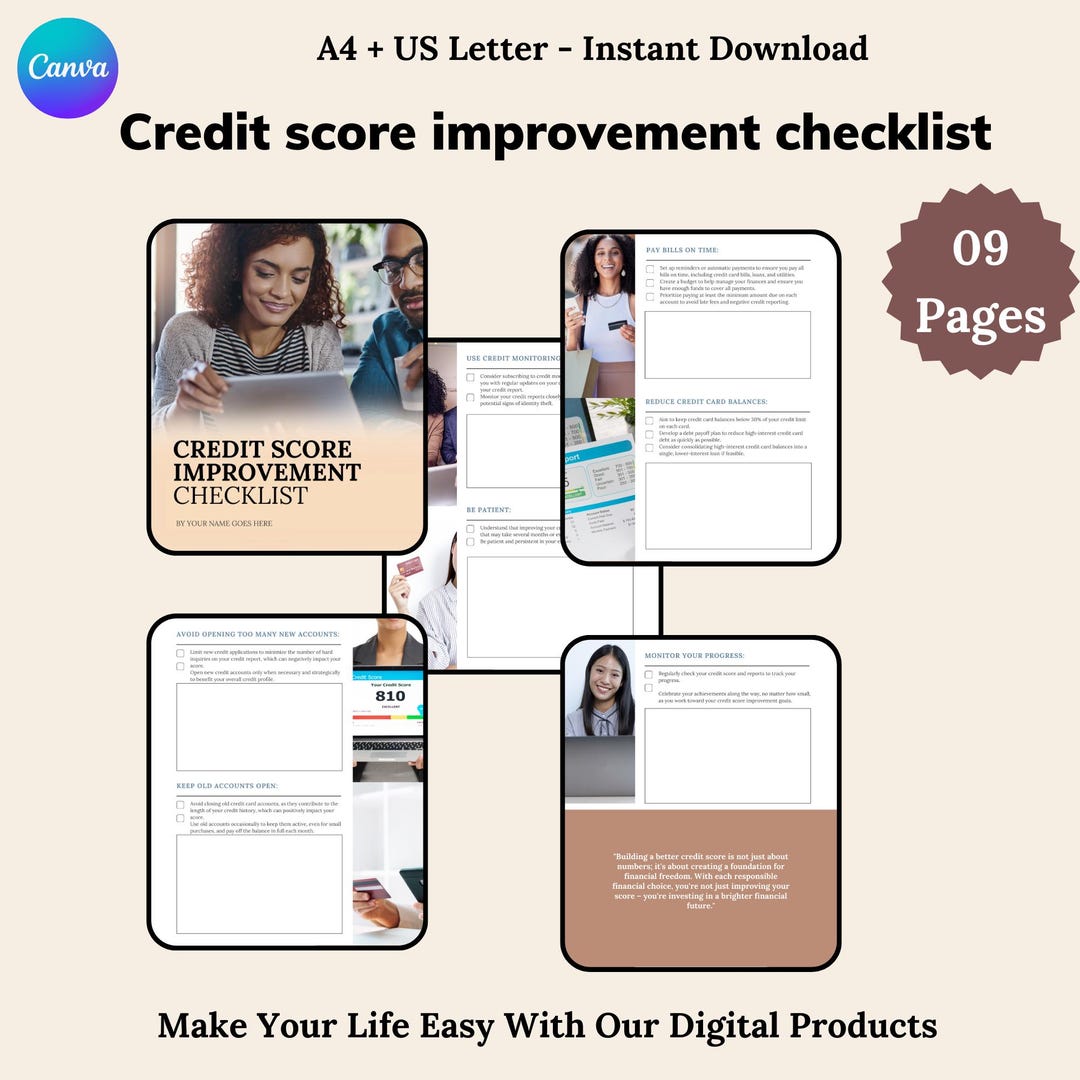Credit Score Tracker, Credit Score Improvement Checklist, Money ...