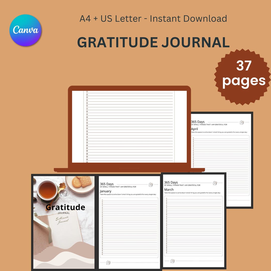 Gratitude Journal, Self Care Wellness Journal Prompts, Reflection ...