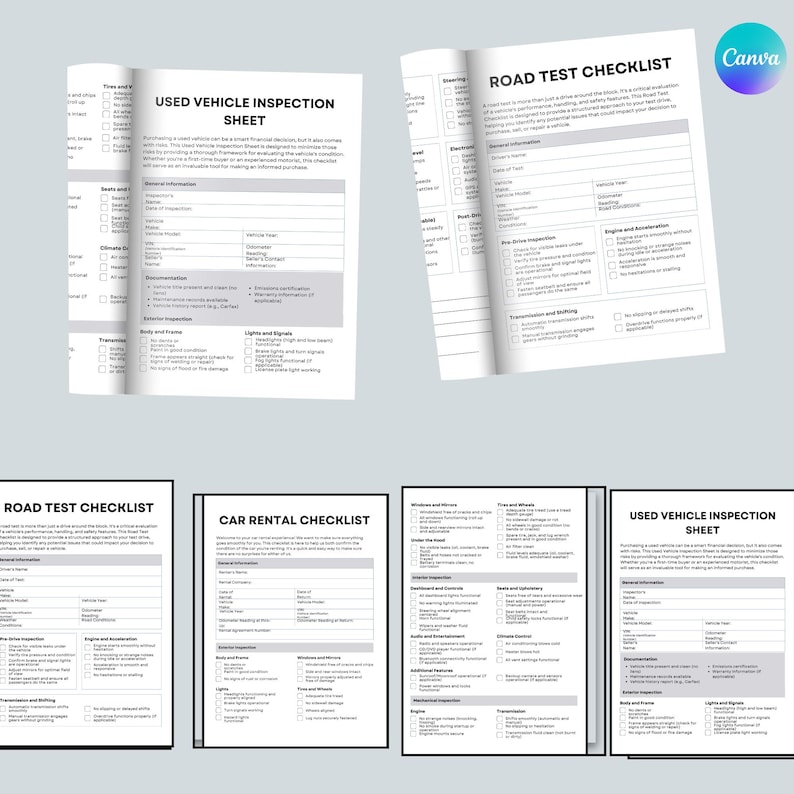 Checklist for Cars, Vehicle Inspection Checklist, Car Accessories ...