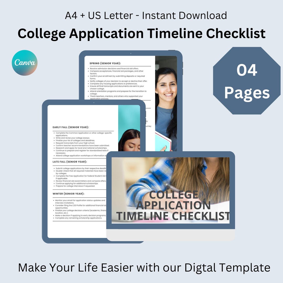 College Application Checklist, College Admission Moving Checklist, High ...