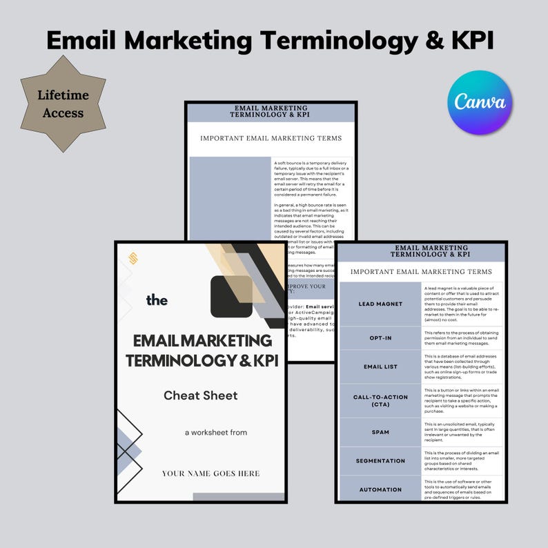 Email Marketing Kpi Cheat Sheet, Marketing Campaign Tracker, Digital Marketing Sales Tracker ...