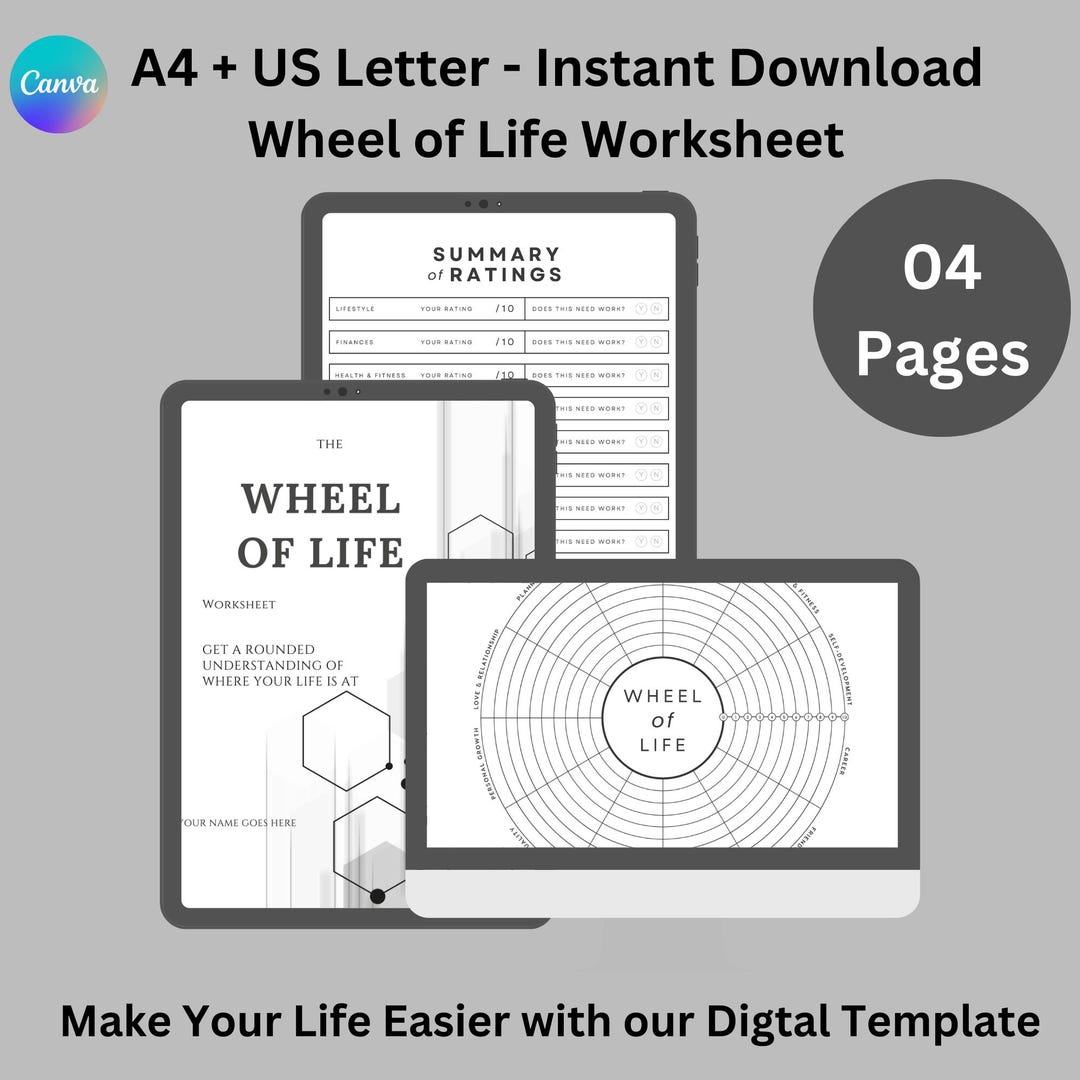 Wheel of Life Worksheet, Life Task Templates, Time Management Habit ...