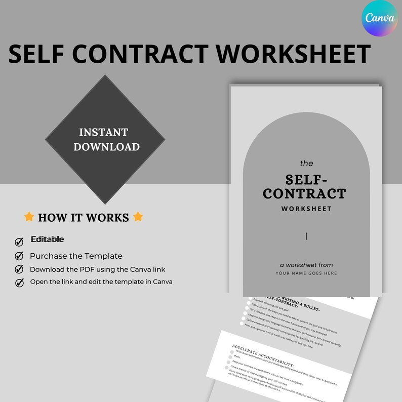 Self Reflection Worksheet, Behavior Contract Templates, Action Plan ...