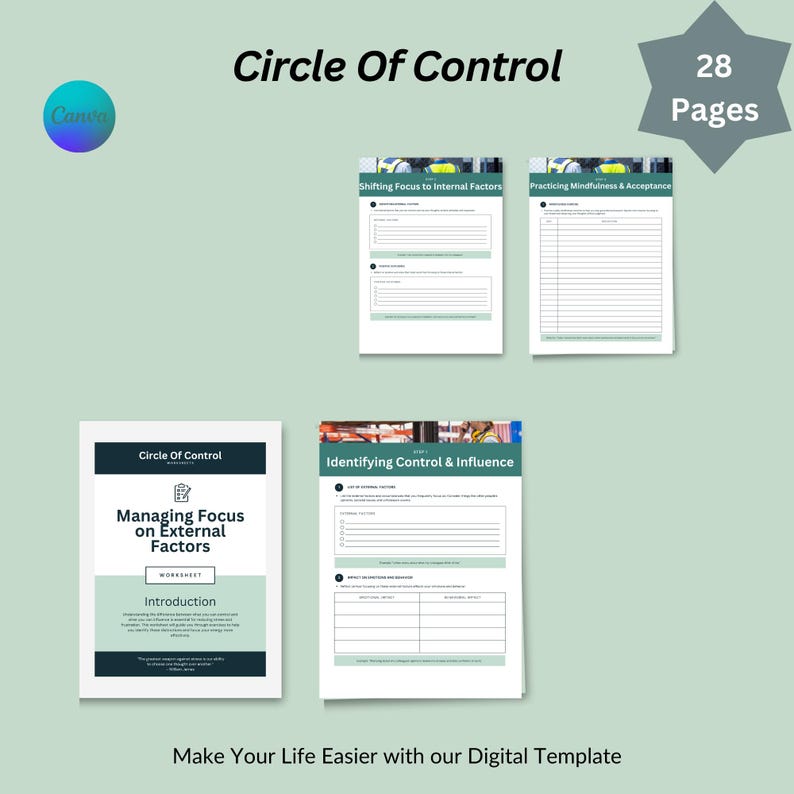 Circle of Control Worksheet, Printable Zones of Regulation Worksheet ...