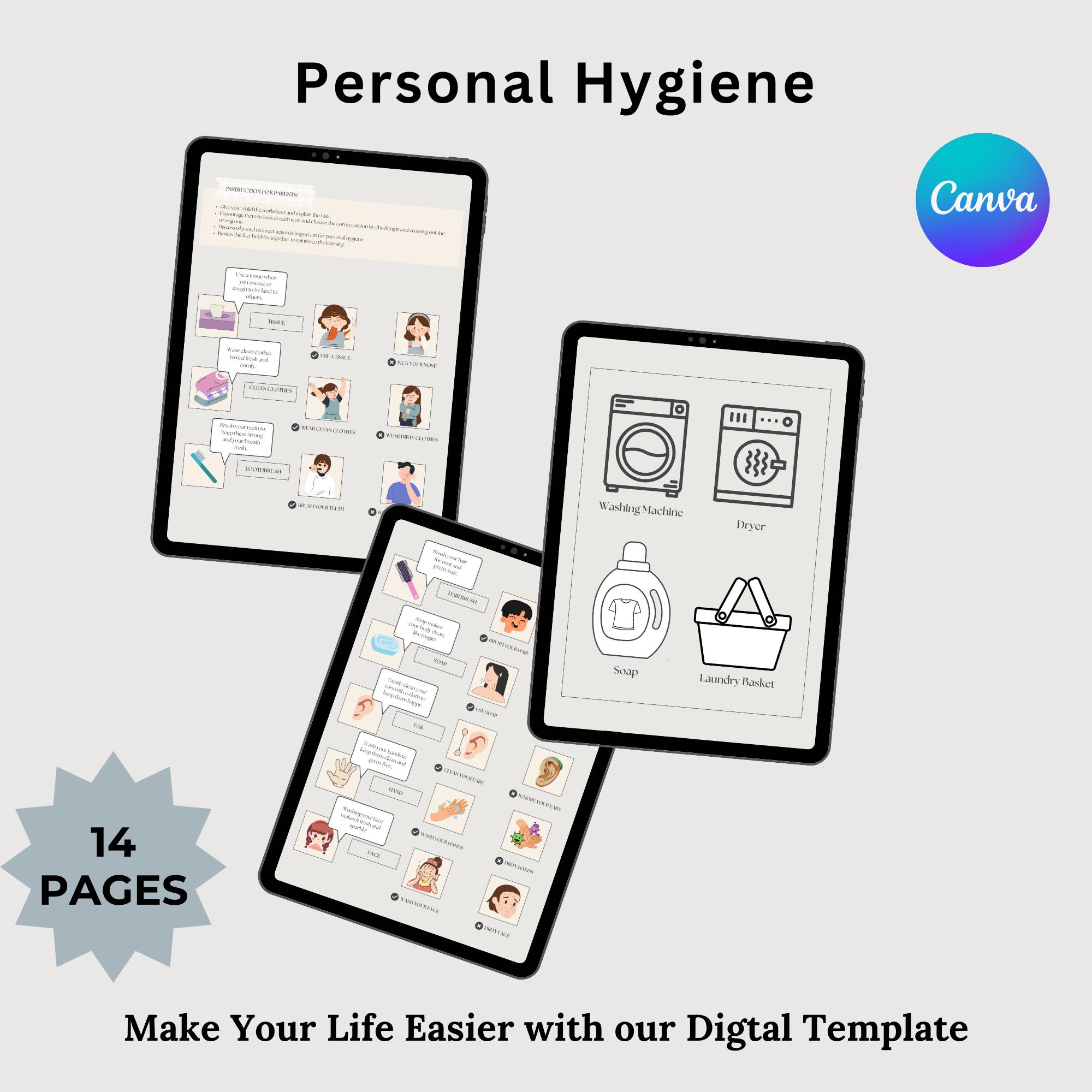 Personal Hygiene Tracker, Daily Routine Brushing Teeth Cards, Wash Your ...