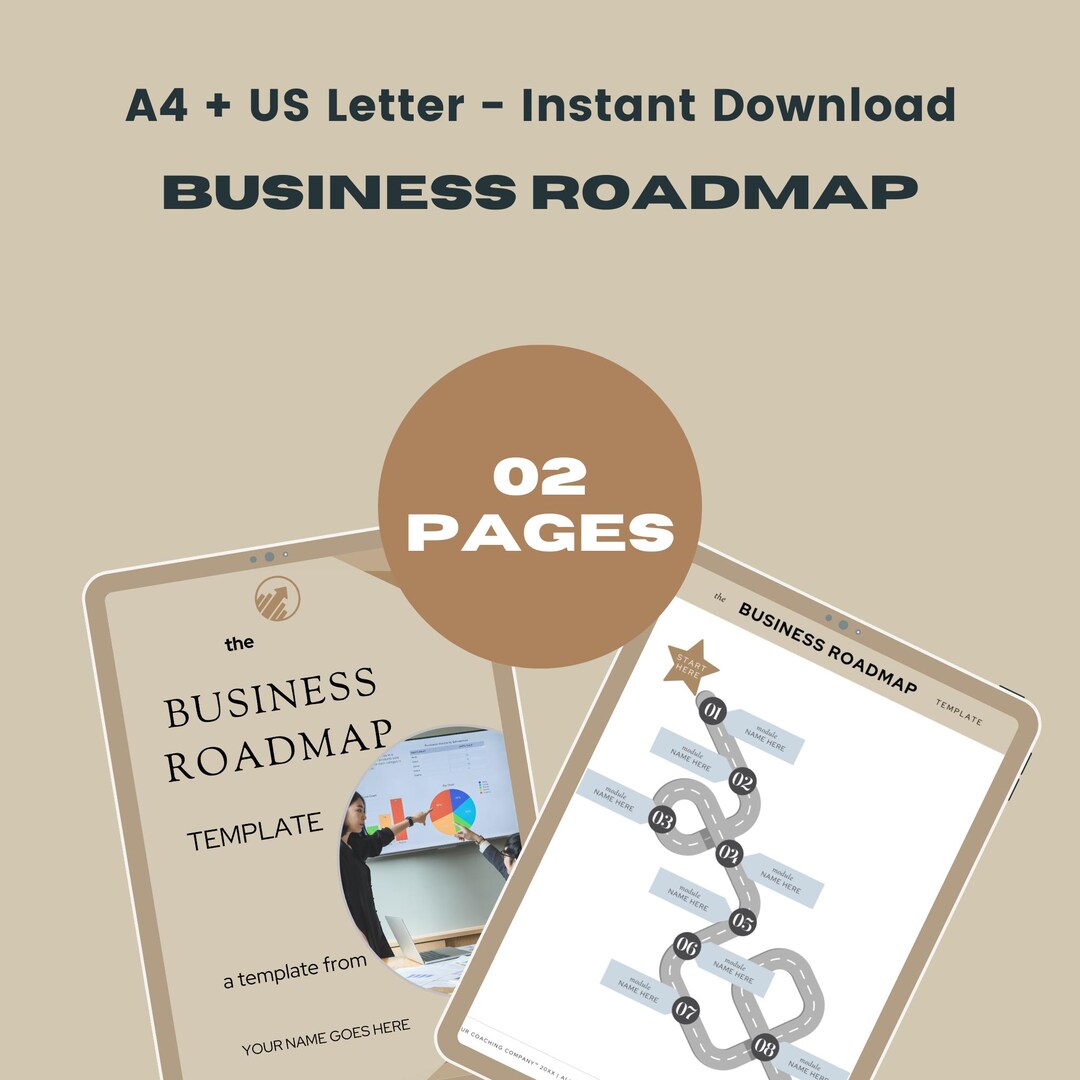 Business Roadmap Template, Small Business Goals Templates, Project ...