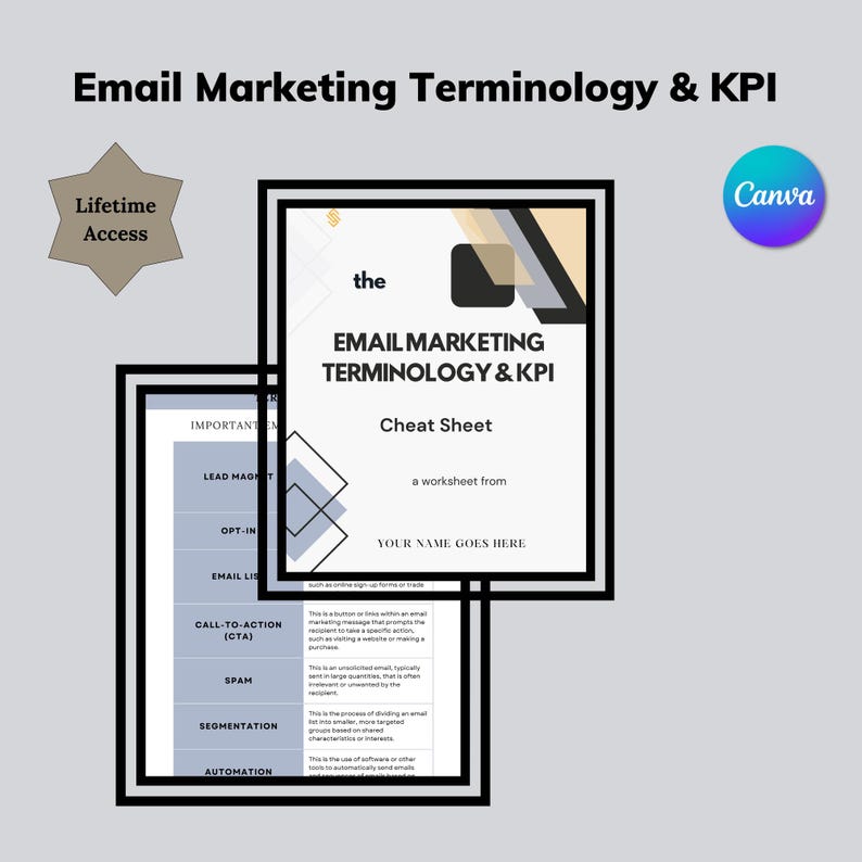 Email Marketing Kpi Cheat Sheet, Marketing Campaign Tracker, Digital Marketing Sales Tracker ...
