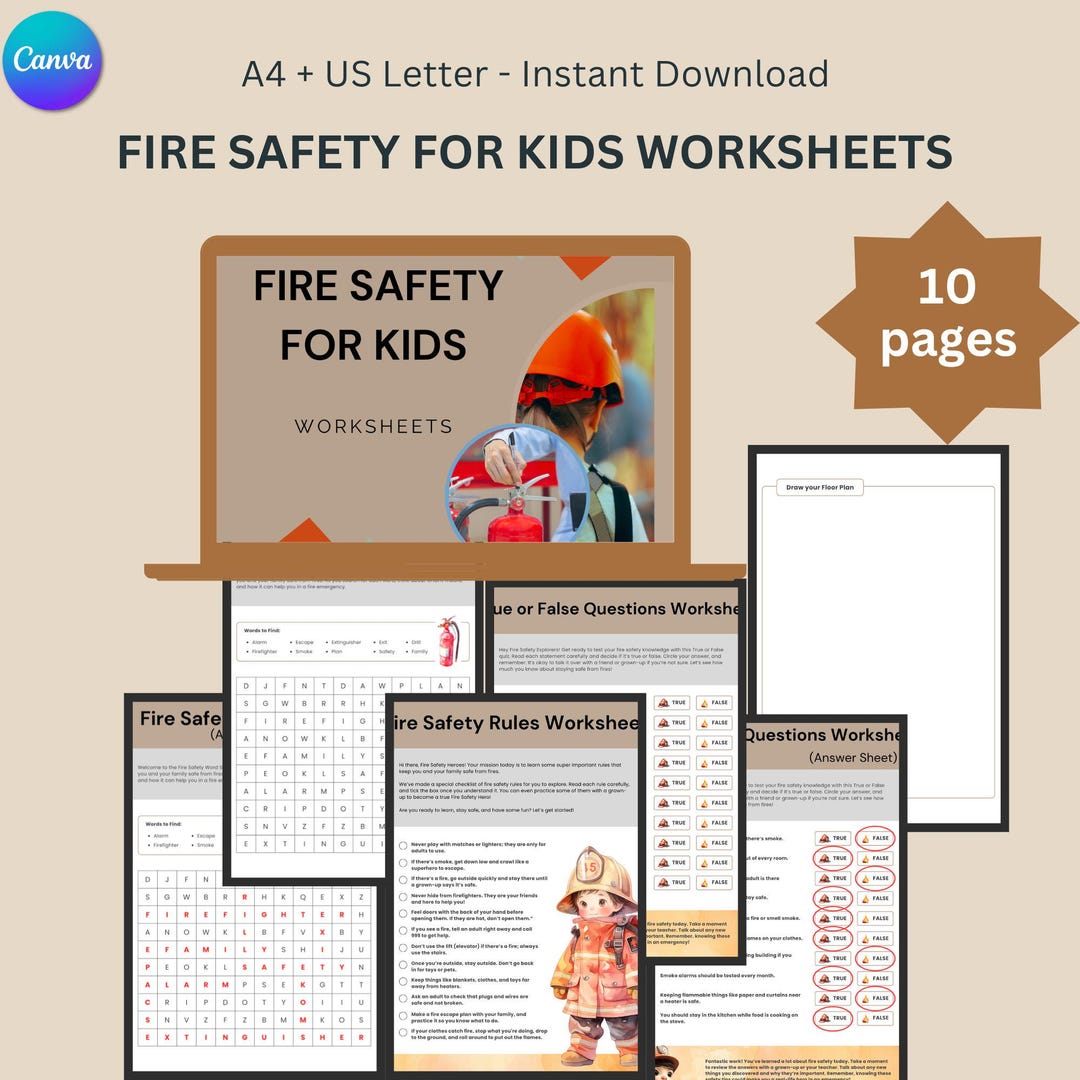 Fire Safety Worksheets for Kids, Health and Fire Safety Worksheets ...