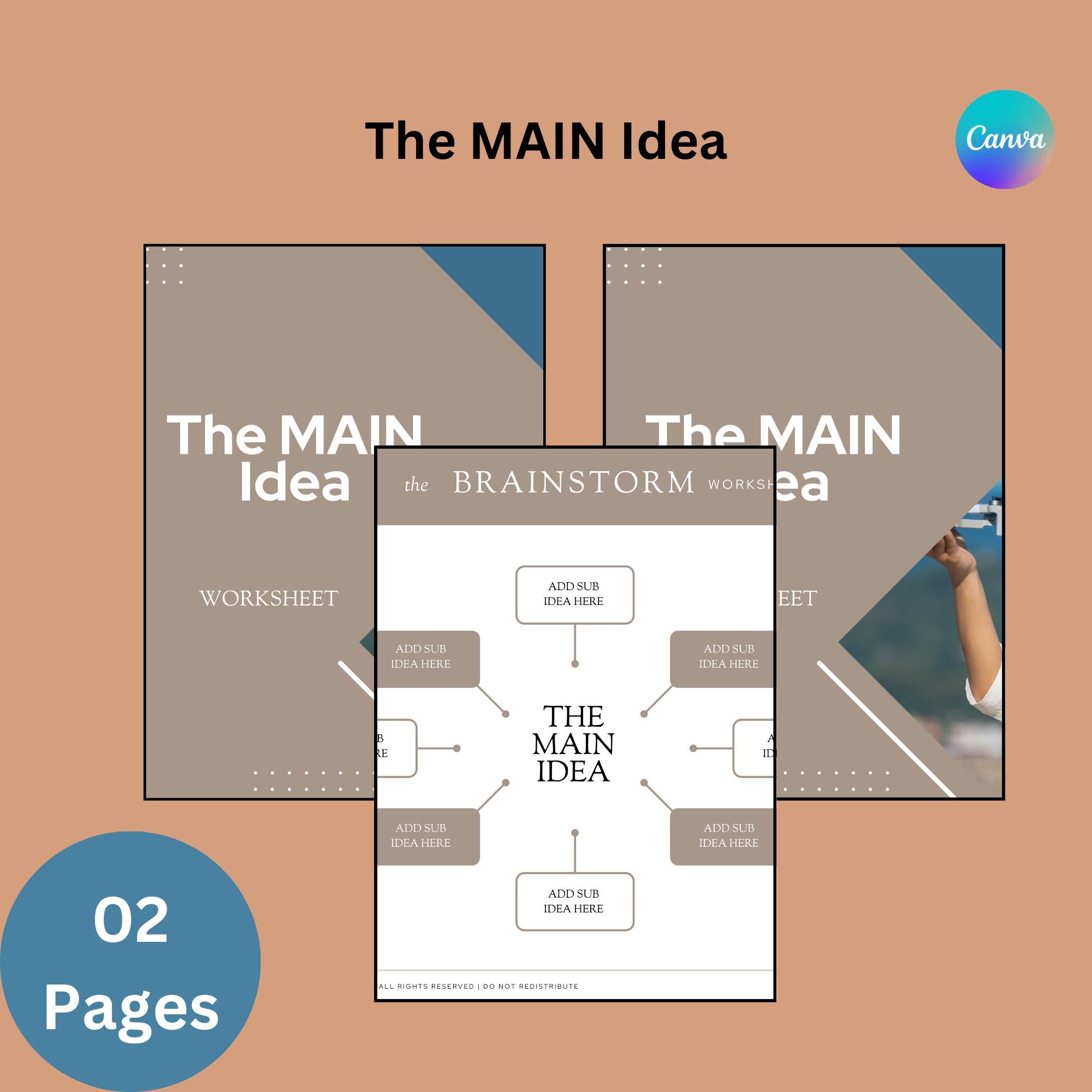 Reading Language Template, Main Idea Worksheet Template, Time ...