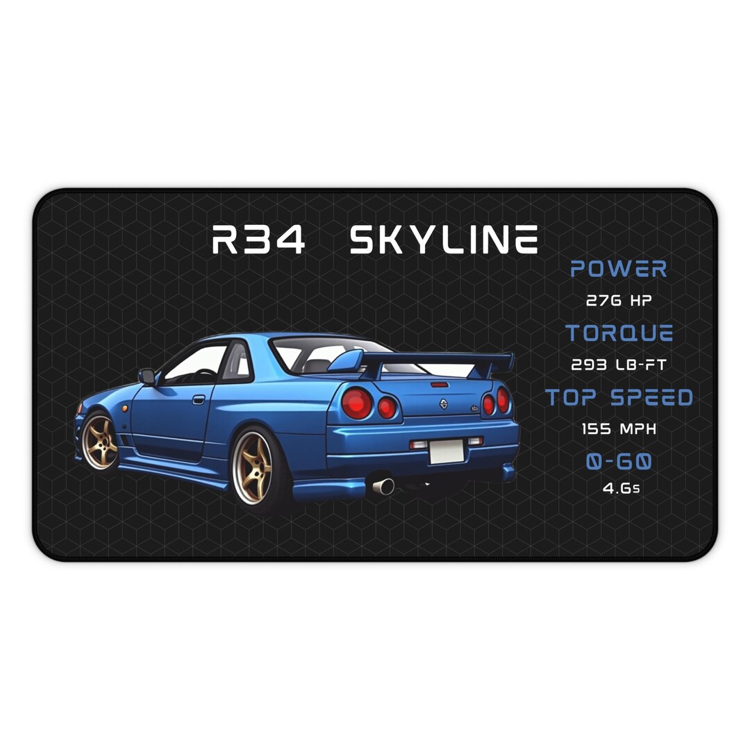 R34 Skyline GTR | Gaming Mouse Pad | Car Lover Desk Mat | JDM Gift Home ...