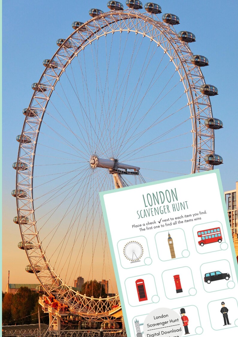 London Scavenger Hunt for Kids: UK Family Travel Activity - Etsy