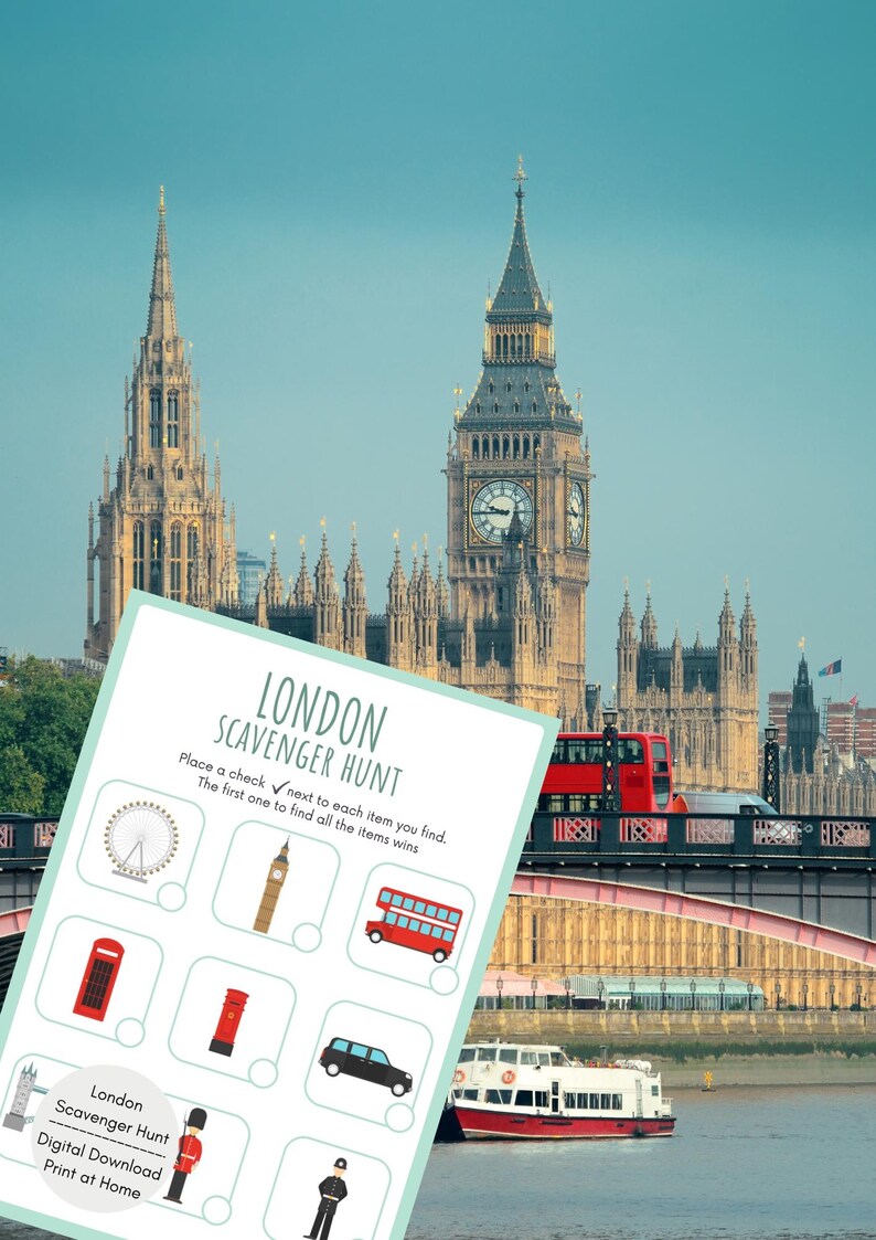 London Scavenger Hunt for Kids: UK Family Travel Activity - Etsy