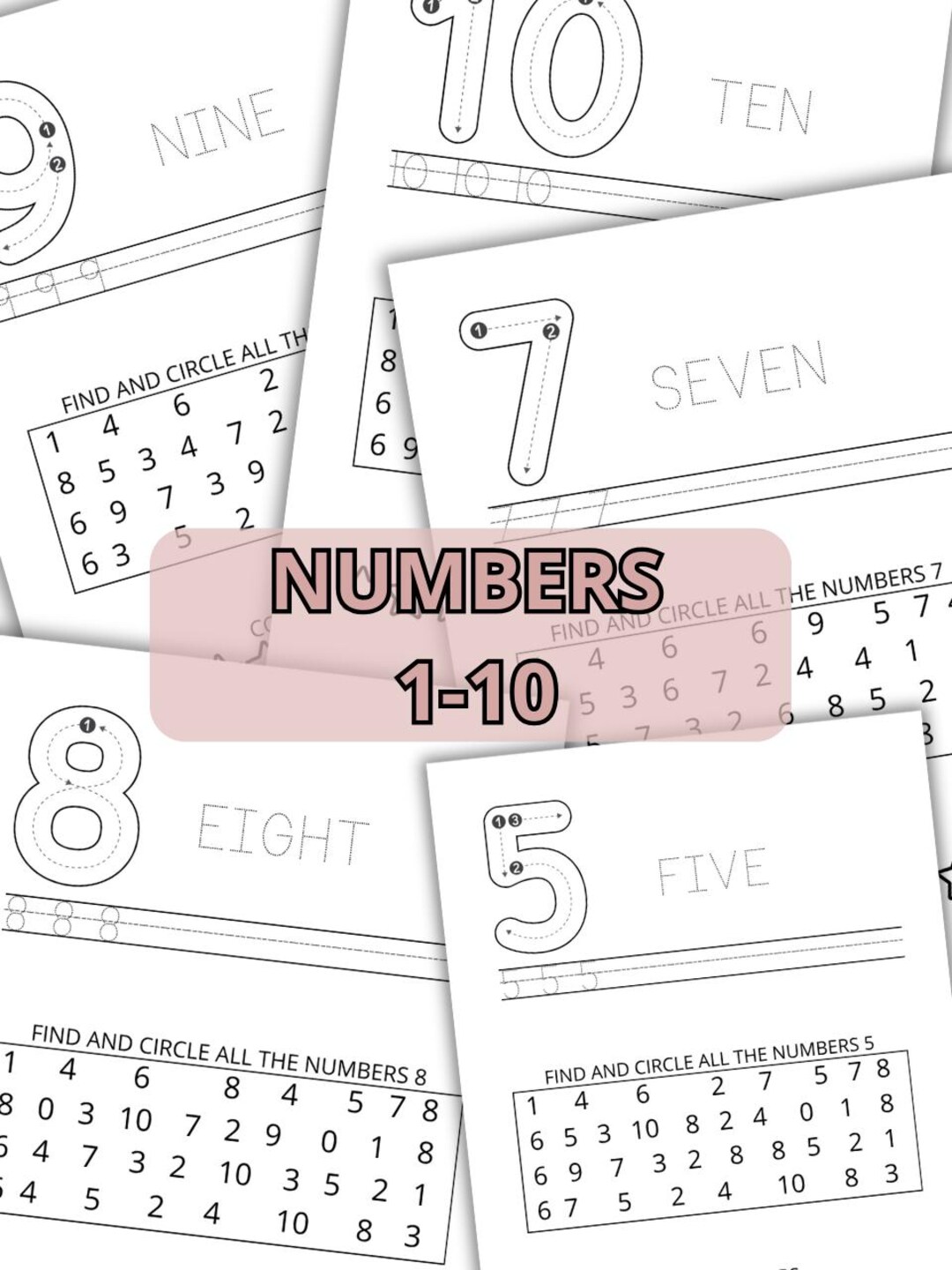 Learn Numbers 1-10 Printable | Number Tracing Worksheets | Counting ...