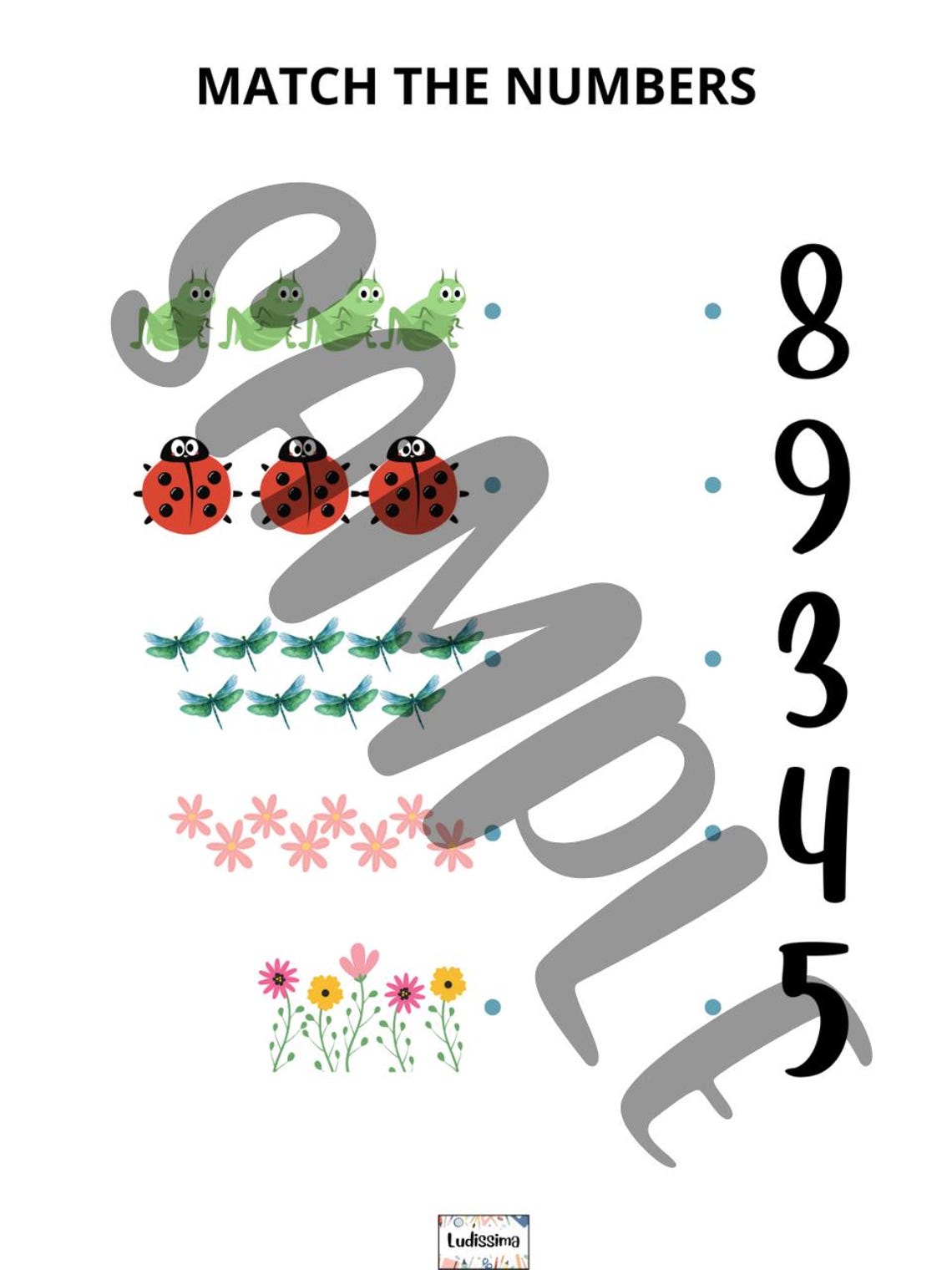 Spring Math Printable for Kids | Count and Match Numbers 1-10 ...