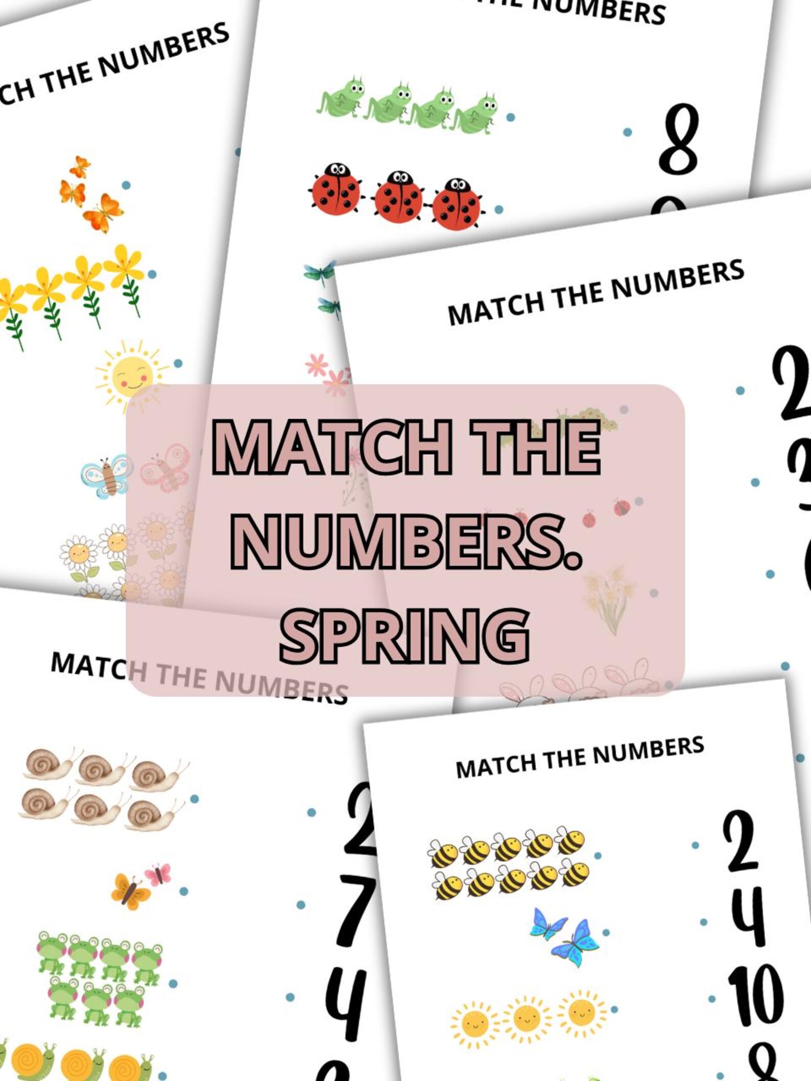 Spring Math Printable for Kids | Count and Match Numbers 1-10 ...