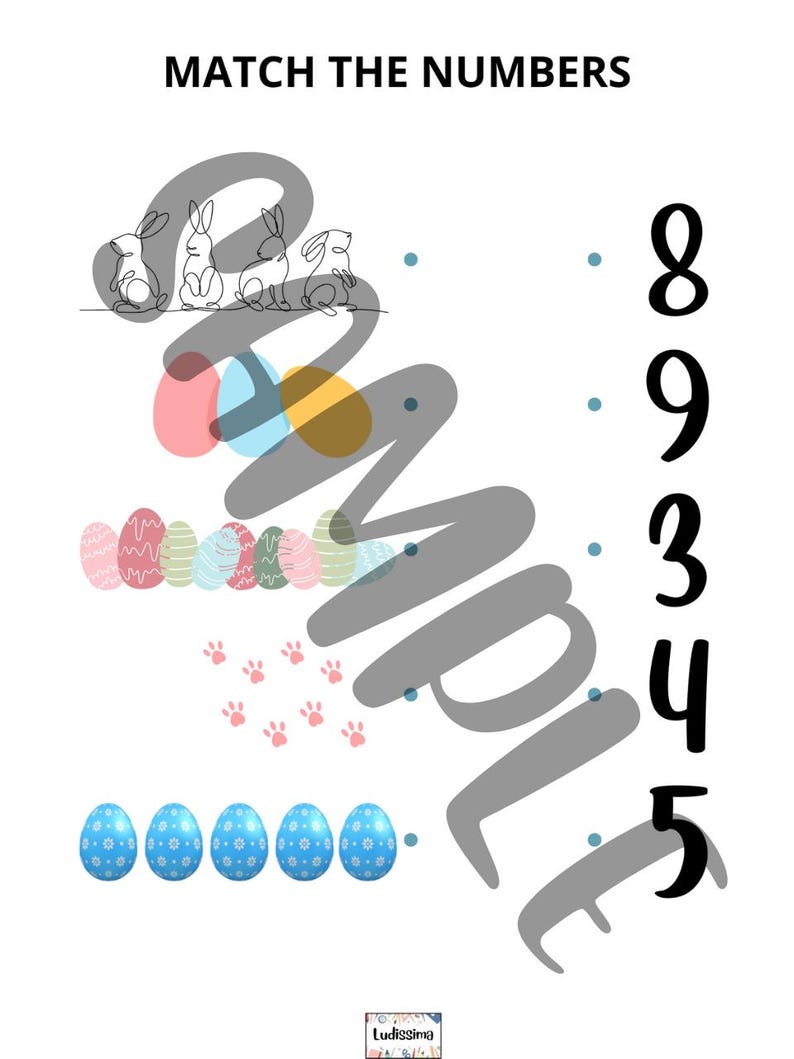Easter Math Printable for Kids | Count and Match Numbers 1-10 ...