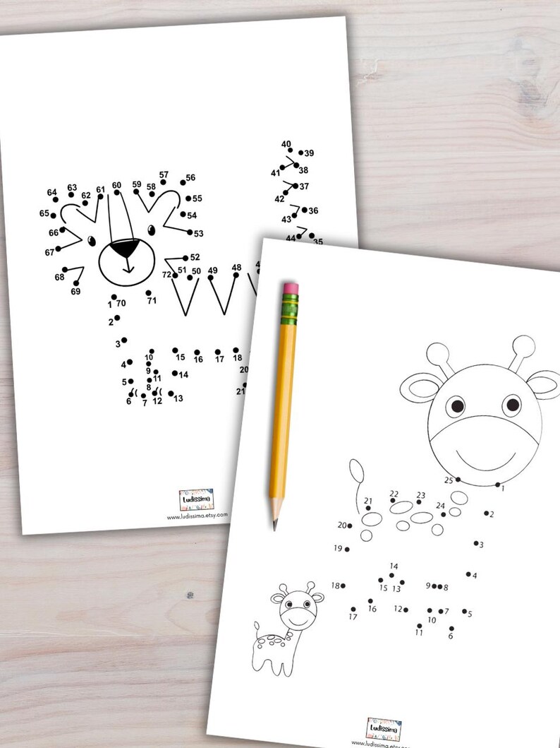 Animal Dot to Dot Worksheets for Kids – 20 Printable Connect the Dots ...