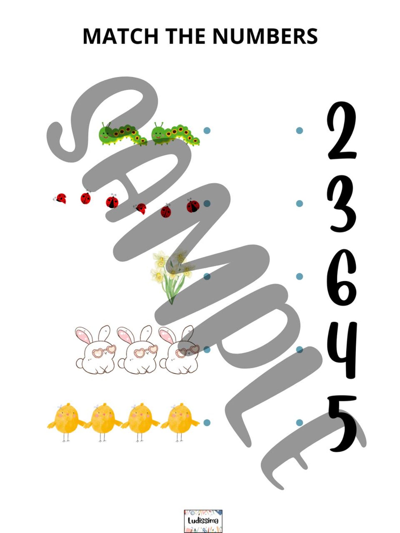 Spring Math Printable for Kids | Count and Match Numbers 1-10 ...