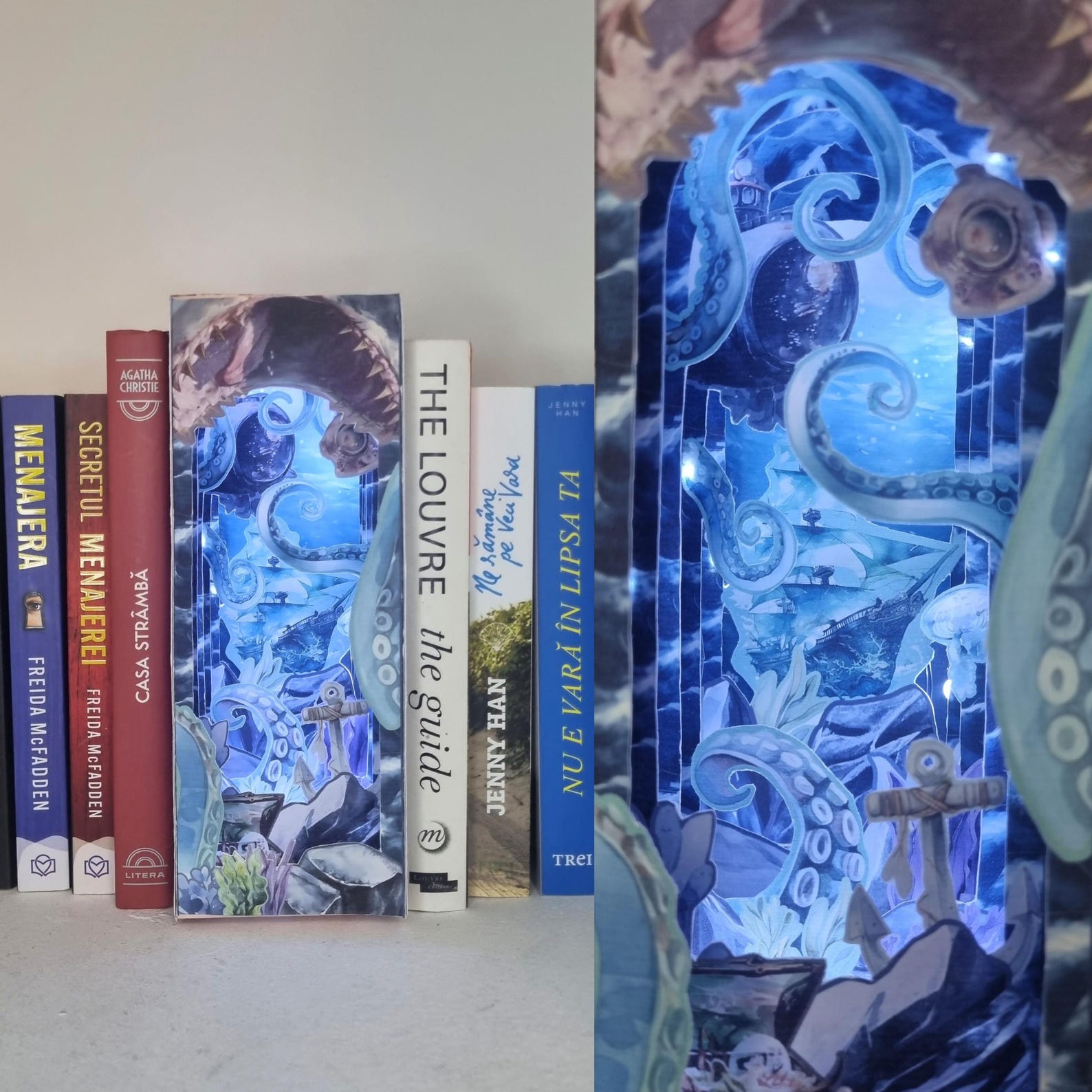 Underwater Book Nook Printable Home Decor Bookworm Gift for Bookshelf ...