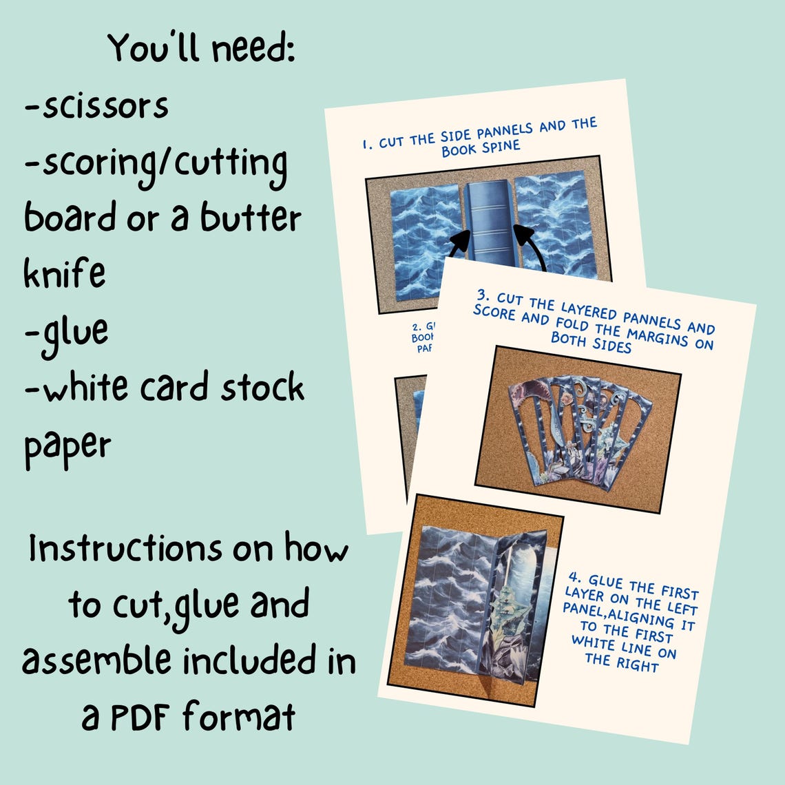 Underwater Book Nook Printable Home Decor Bookworm Gift for Bookshelf ...