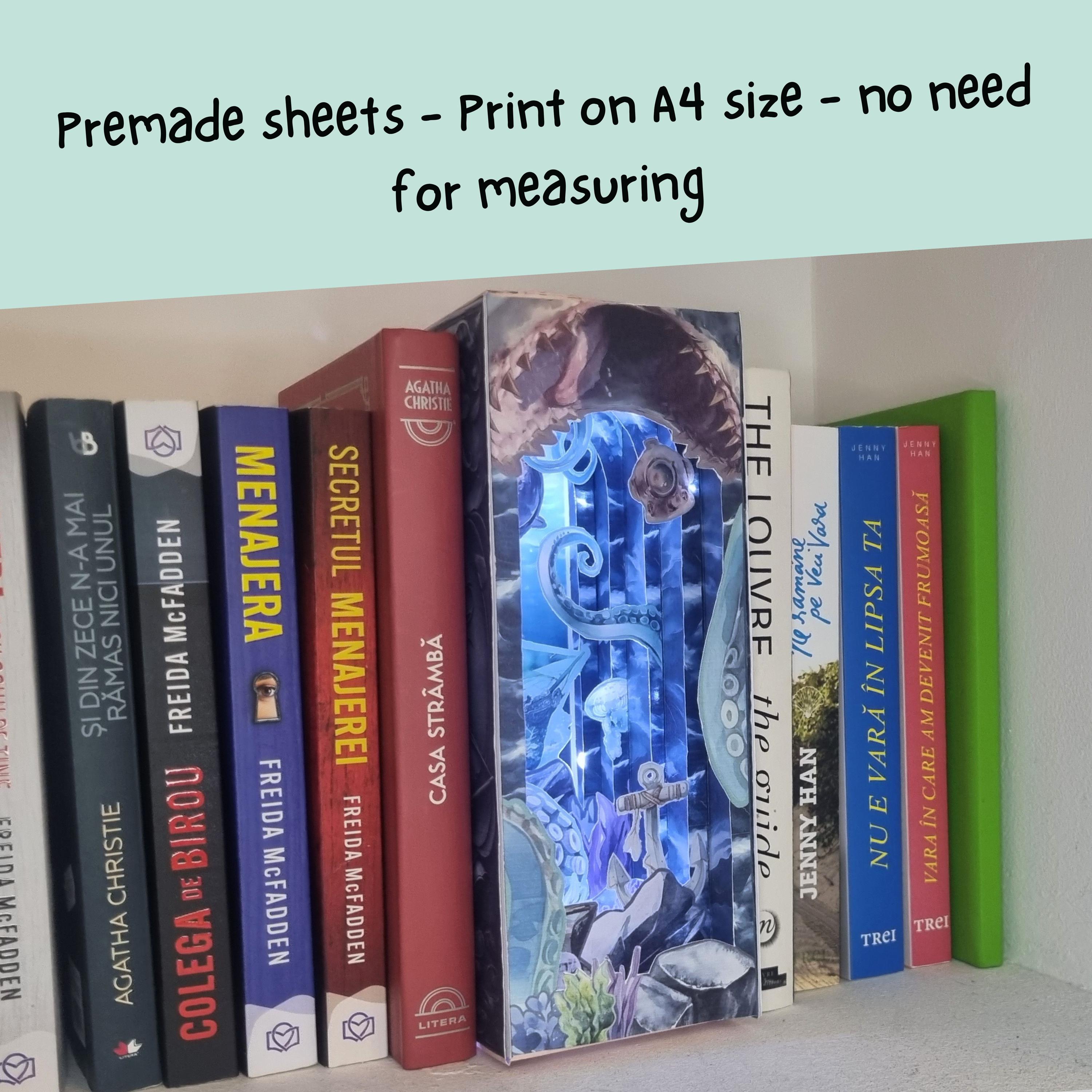 Underwater Book Nook Printable Home Decor Bookworm Gift for Bookshelf ...