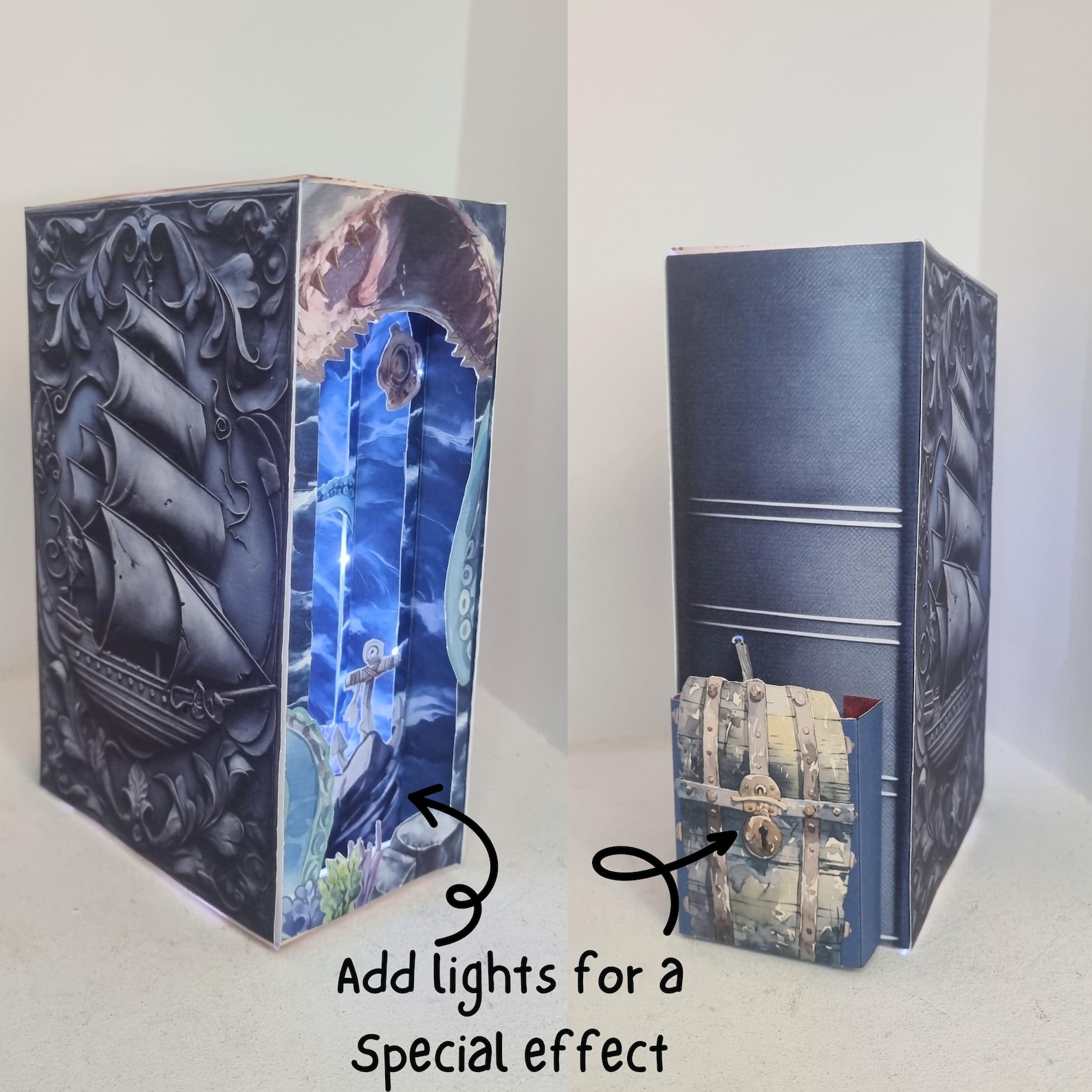 Underwater Book Nook Printable Home Decor Bookworm Gift for Bookshelf ...