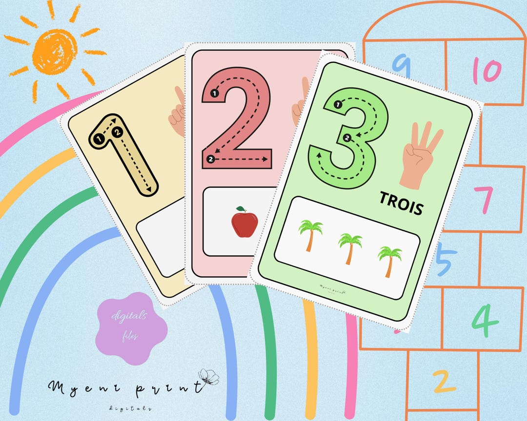Printable Number Posters - Set of 10 A5 Posters - Children's ...