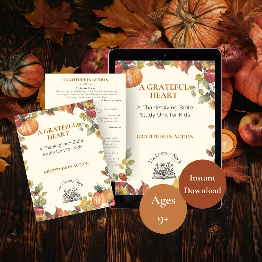 Thanksgiving Gratitude in Action Bible Study for Kids Ages 9-14 (color ...