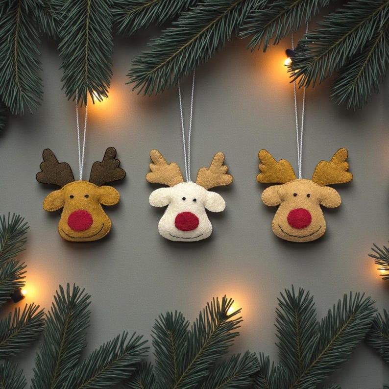 Rudolph the Red-nosed Reindeer Decoration | Fluffy Cute Christmas ...