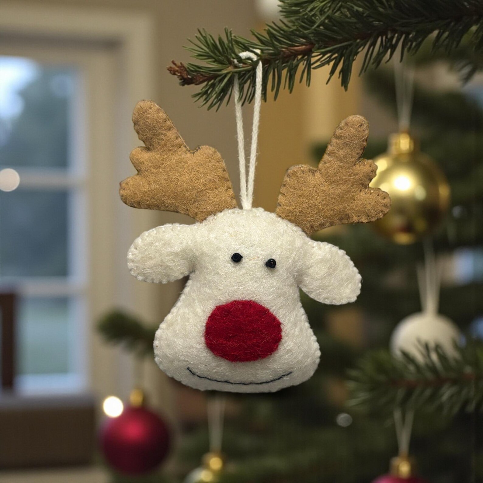 Rudolph the Red-nosed Reindeer Decoration | Fluffy Cute Christmas ...