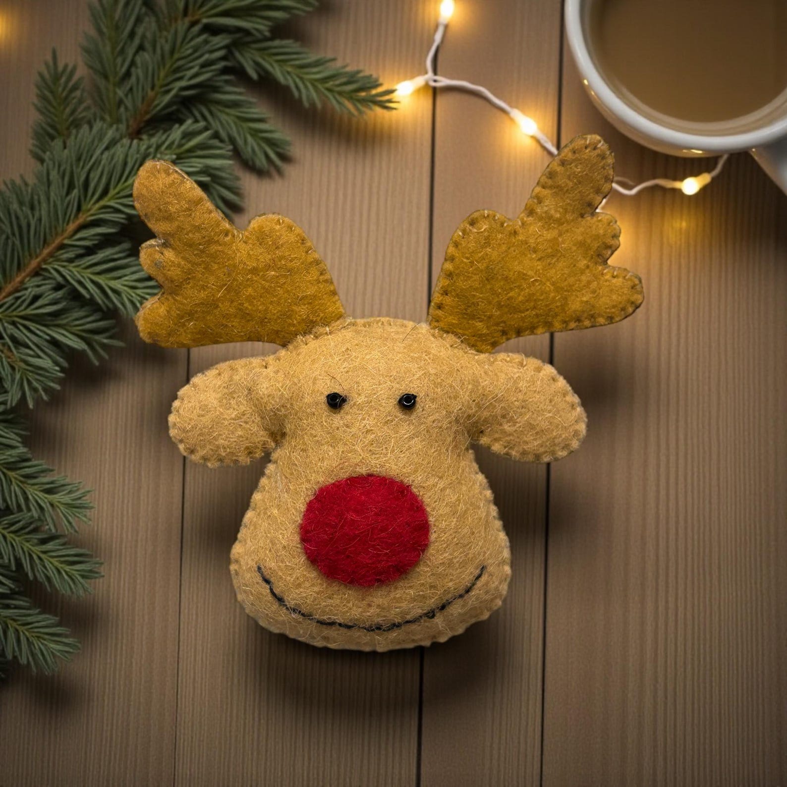 Rudolph the Red-nosed Reindeer Decoration | Fluffy Cute Christmas ...