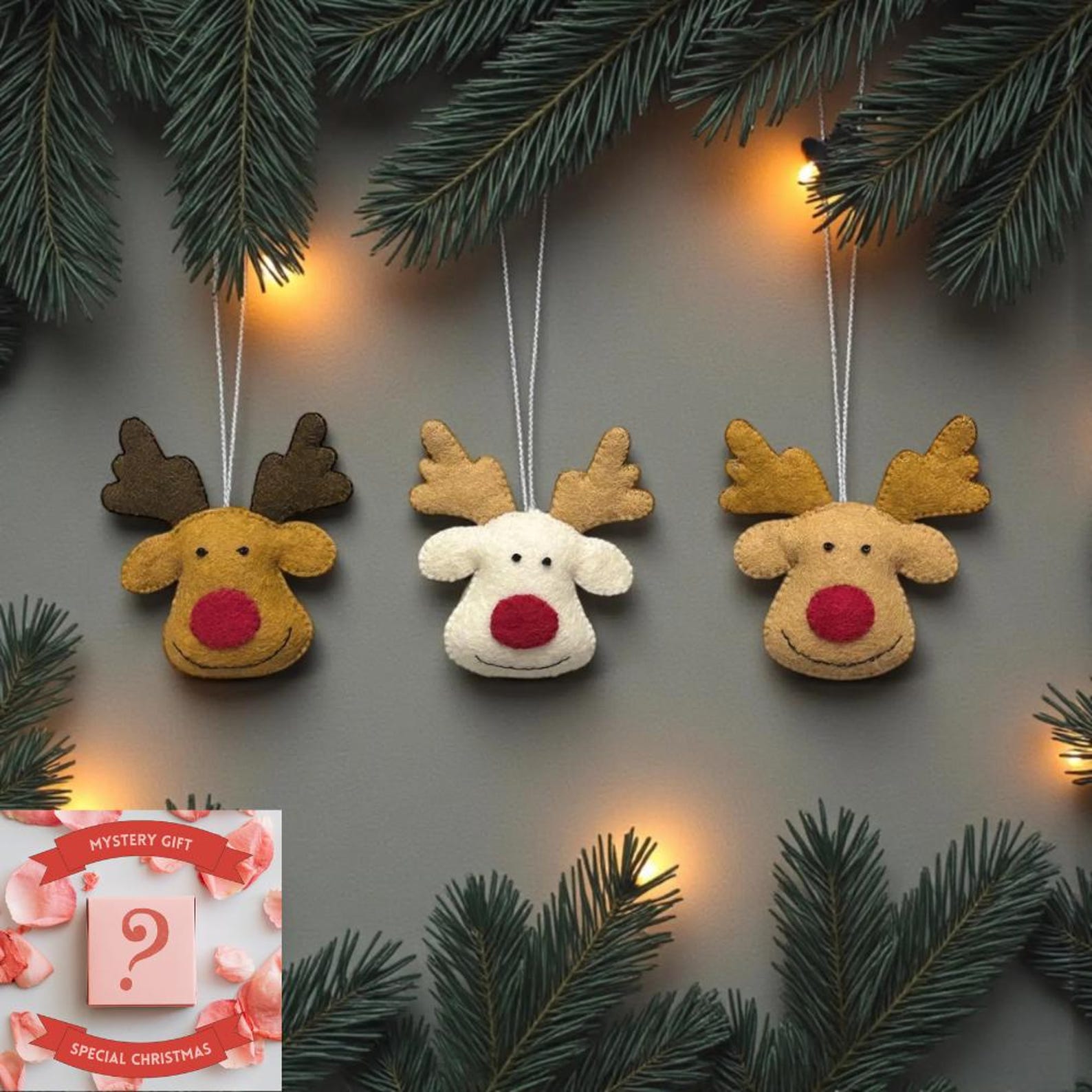 Rudolph the Red-nosed Reindeer Decoration | Fluffy Cute Christmas ...