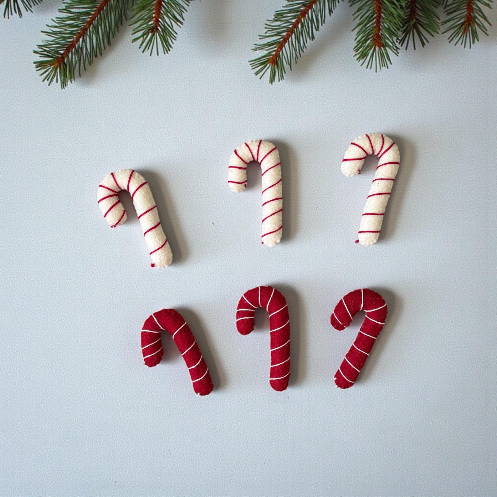 Felt Christmas Candy Canes for Christmas Tree Ornaments - Etsy