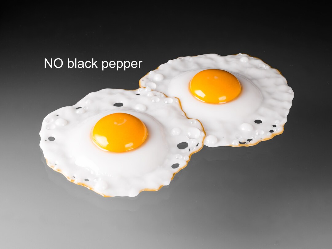 Hand Blown Glass Art, Fried Egg Glass Sculpture NO Black Pepper, Life ...