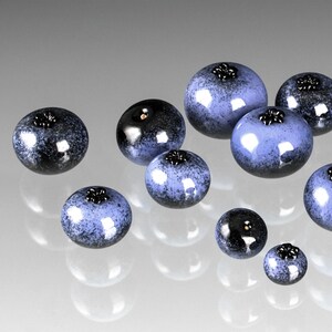 Glass Berries, Blueberry Glass Art, Hand Blown Glass Fruit, Blueberry ...