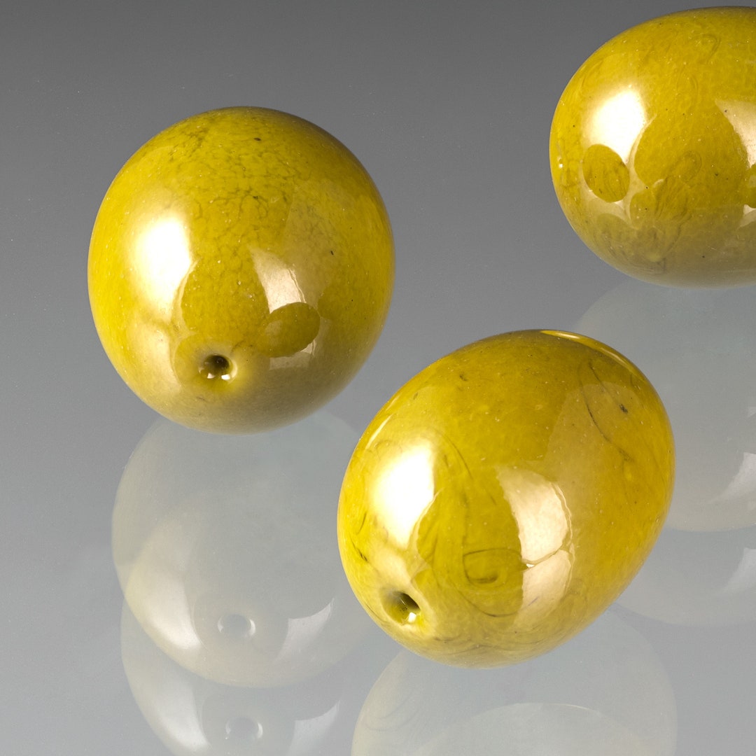 Glass Olive Sculpture, 1 Hand Blown Glass Green Olive, Life-sized ...