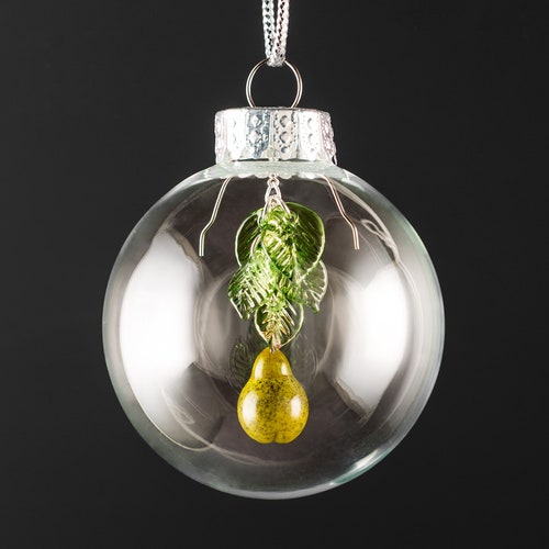 Hand Blown Glass Ornament: Raspberry and Five Leaves by - Etsy