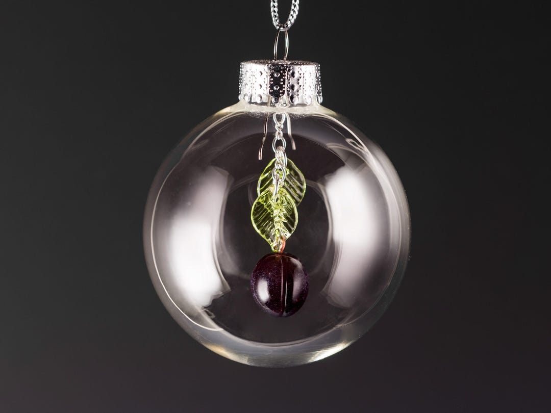 Plum Ornament, Glass Christmas Ornament by Glassberries, Hand Blown ...
