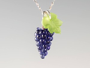 Red Grapes Necklace With Handmade Glass Grape Bunches and Hand Tinted ...