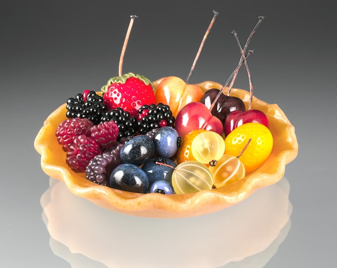 Glass Fruit Collection, Hand Blown Glass Art, Glass Berries in Glass ...