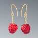 Raspberry Earrings W/ Tilted Glass Raspberries on Sterling - Etsy