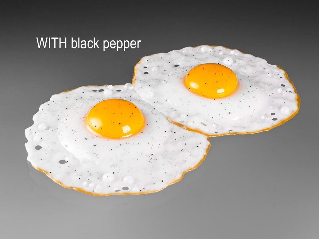 Fried Egg Sculpture, Life-sized Realistic Hand Blown Glass Art WITH ...