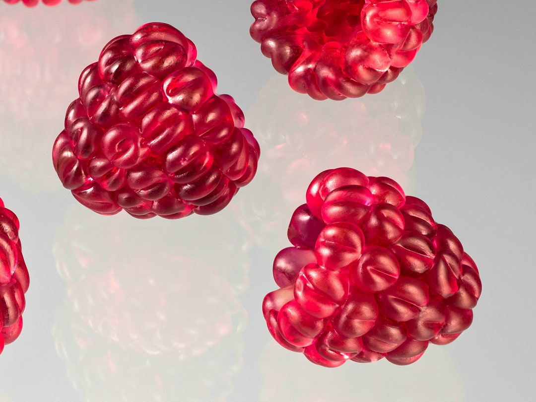 Raspberry Sculpture, 1 Life-sized Realistic Glass Raspberry Fruit ...
