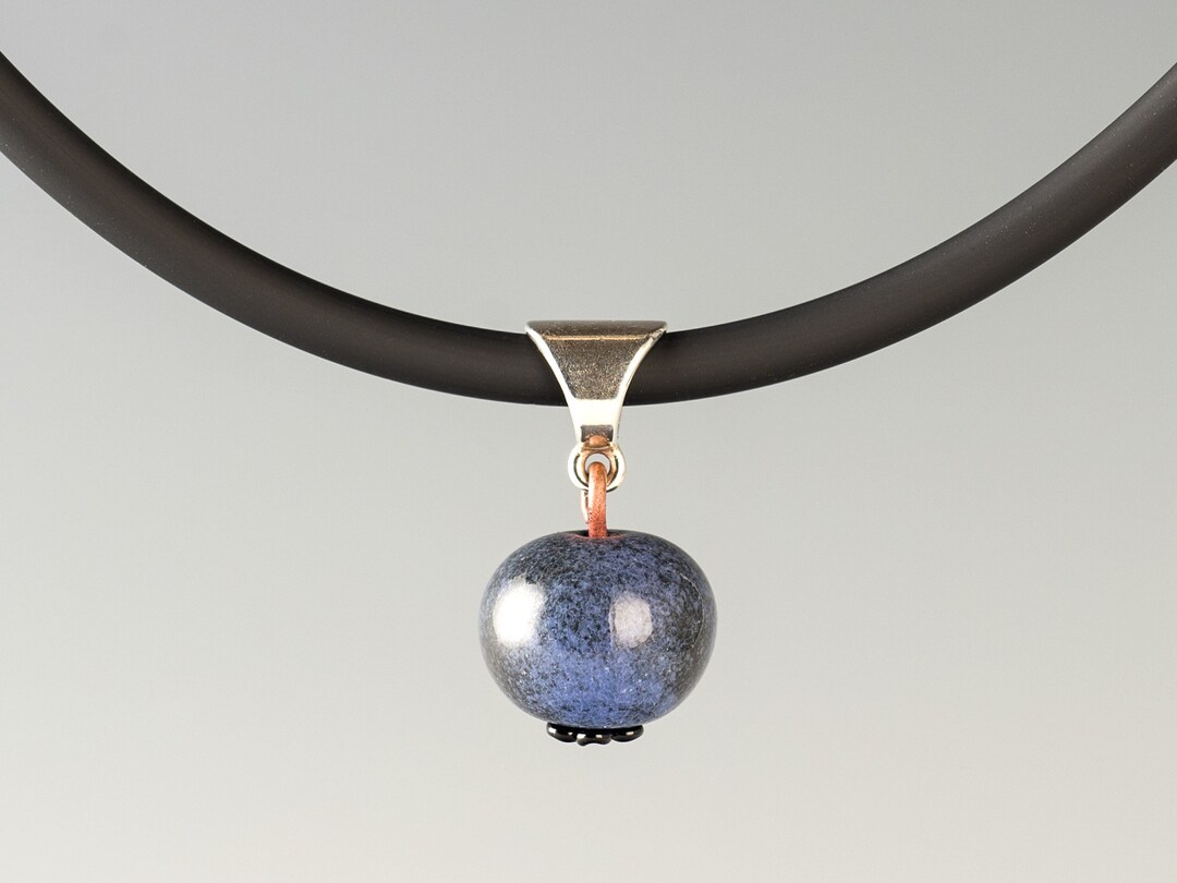 Mens Blueberry Necklace, Fruit Pendant, Fathers Day Gift, Glass ...